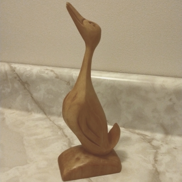 Accents | Handcrafted Wood Carved Cutest Goose | Poshmark